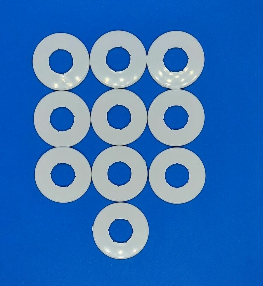 Ограничители ткани белые 20 шт, для рулонных штор с диаметром механизма 16 мм