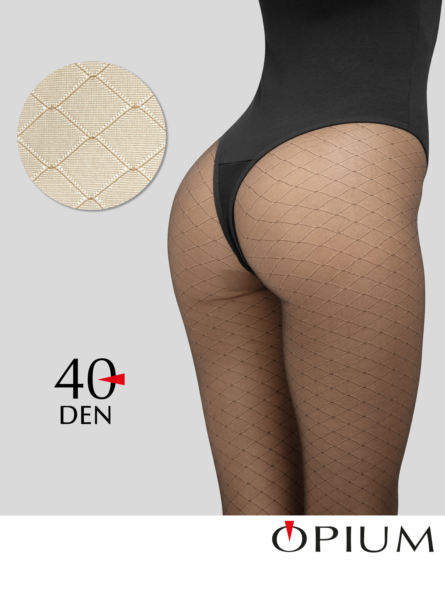 Колготки капроновые с имитацией сетки, бронзовые