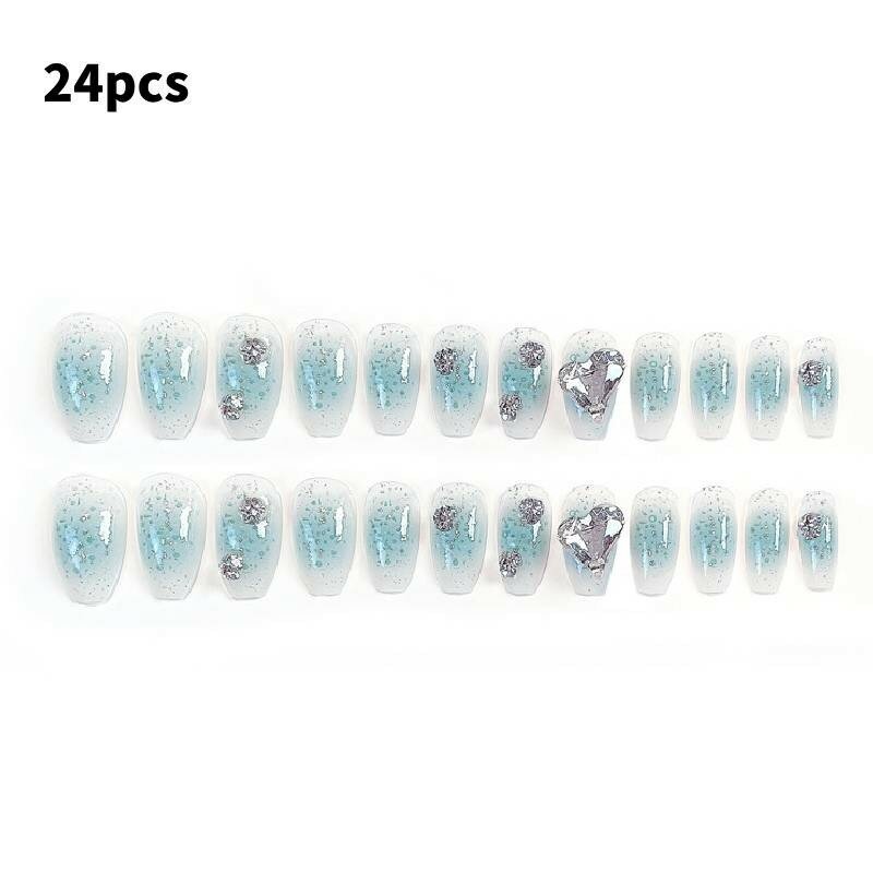 Модные наклейки для ногтей с блестящими сердцами, двухсторонний стиль, упаковка из 72 штук