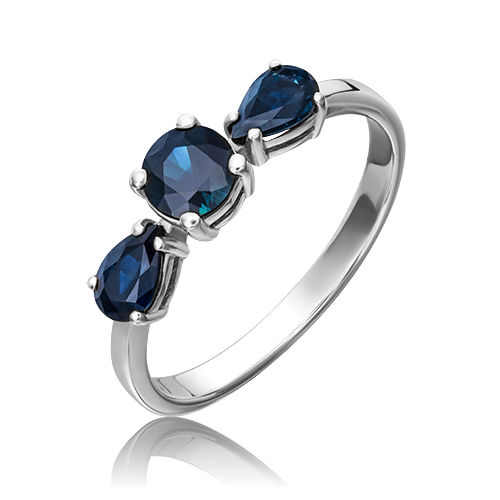 Кольцо, белое золото, 585 проба, сапфир