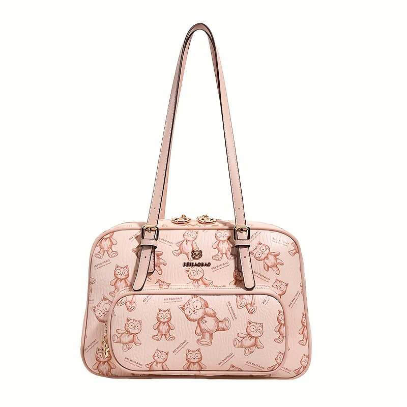 Женская сумка-тотэ с мультяшным принтом | Объемная | Стильная | Для работы и повседневного использования