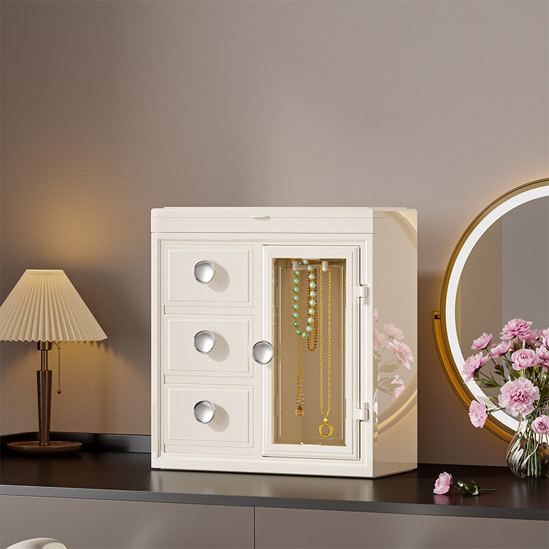 Домашняя высококачественная легкая роскошная шкатулка для ювелирных изделий, изысканная многослойная ручная ювелирная шкатулка для золотых серег и ожерелий, большая вместимость, настольная коробка для хранения