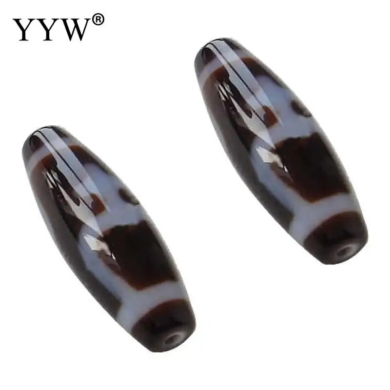 Бусины из тибетского агата Дзи 13x38 мм