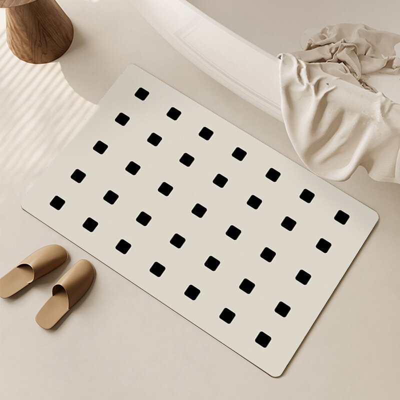 Диатомовая грязь ретро шахматная доска для ванной комнаты противоскользящая дверь для входа в туалет Куб черного
