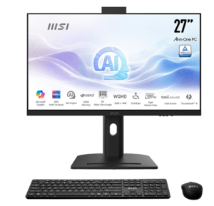 Моноблок MSI Моноблок MSI Modern AM273QP AI 1UM-003XRU 27" WQHD Core Ultra 7 155U (1.7) 16Gb SSD1Tb Graphics noOS GbitEth WiFi BT 120W клавиатура мышь Cam черный 2560x1440