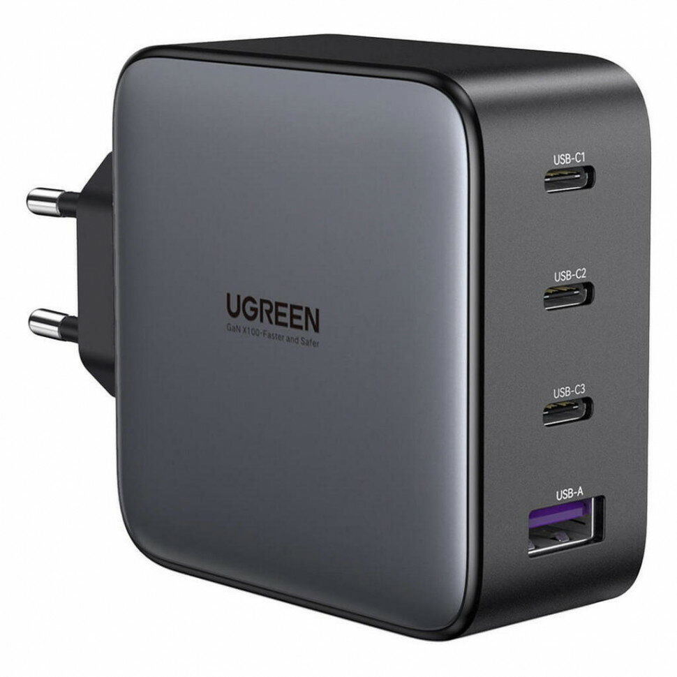 Сетевое зарядное устройство Ugreen CD226 Nexode 100W USB-A+3*USB-C GaN (40747) черный