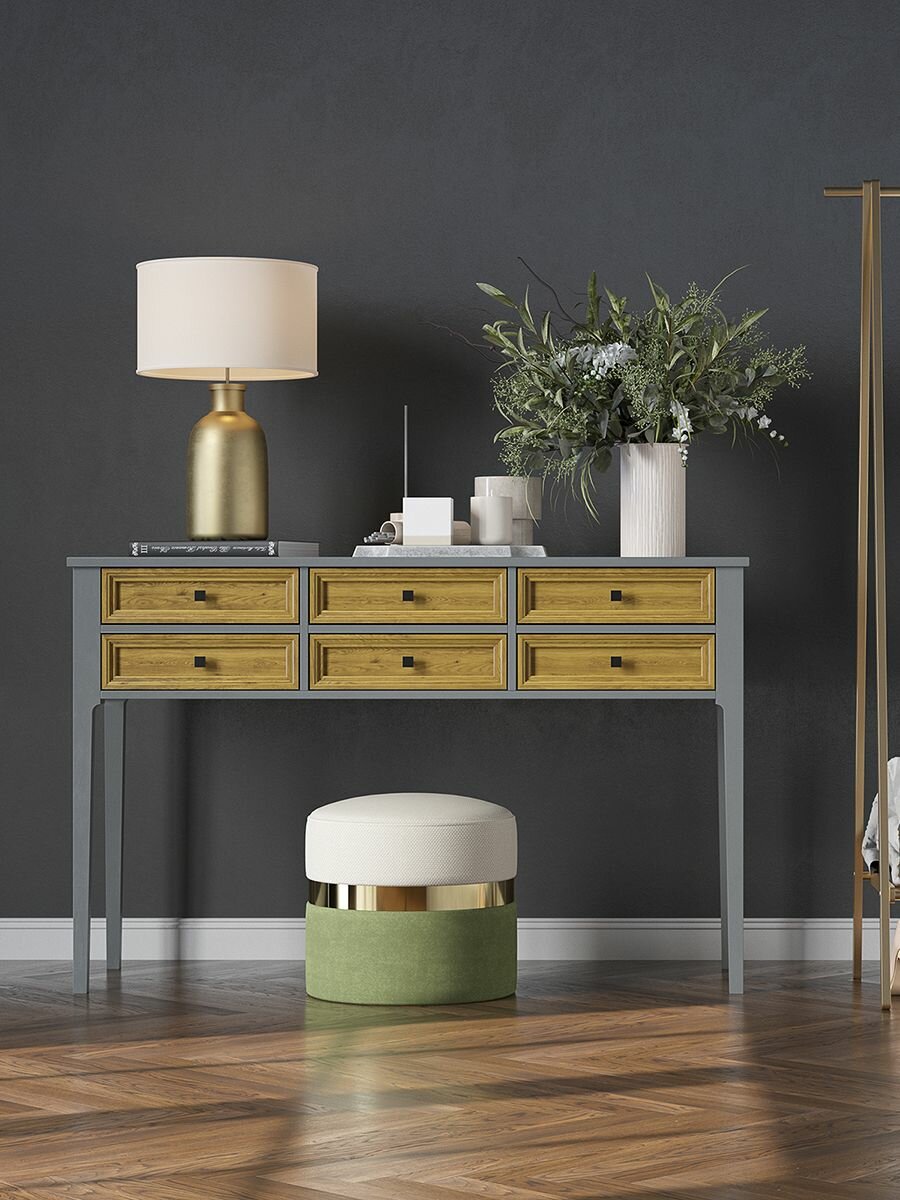 Стол консольный Гостиная "Квадро-С" 06 (серый 7042-антик 24)