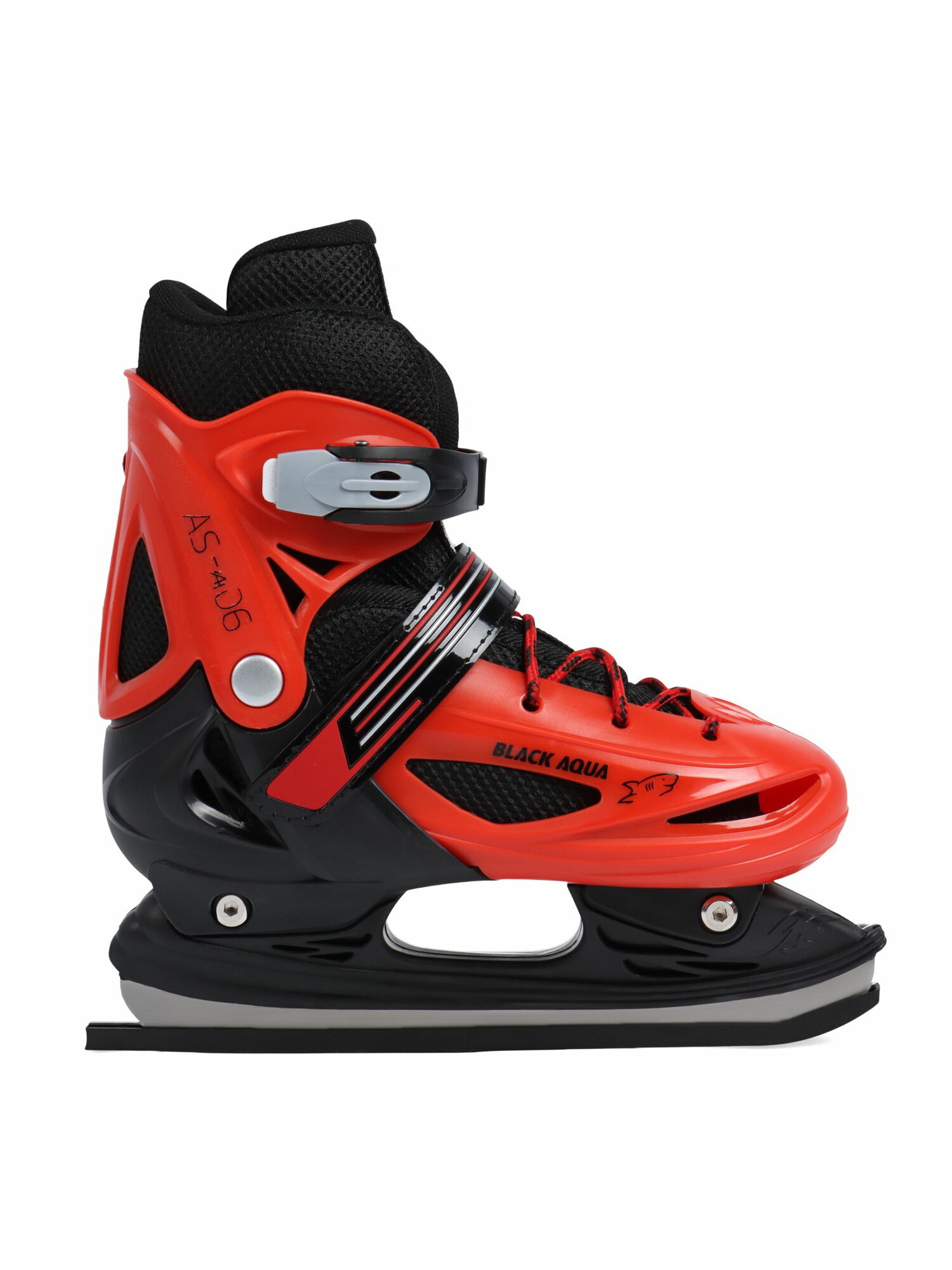 Коньки детские раздвижные р. 30-33, для фитнеса, с роликовой платформой, красные, чёрные