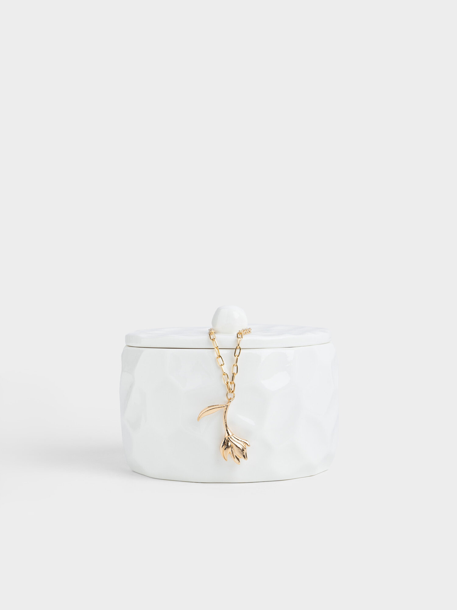 Емкость для хранения, 13х10 см, 500 мл, с подвеской, фарфор P, молочная, Мятый эффект, Crumple, Kuchenland