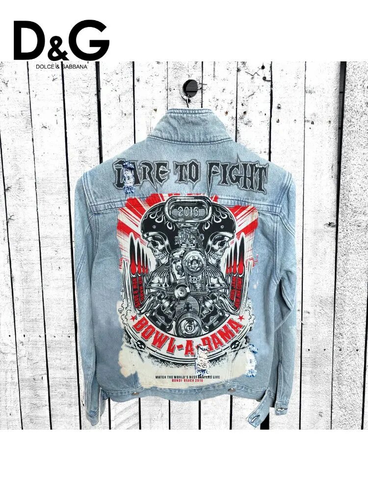Куртка Dolce&Gabbana Мужская джинсовая куртка в стиле ретро-панк-Свободный крой, винтажный дизайн, премиум качество