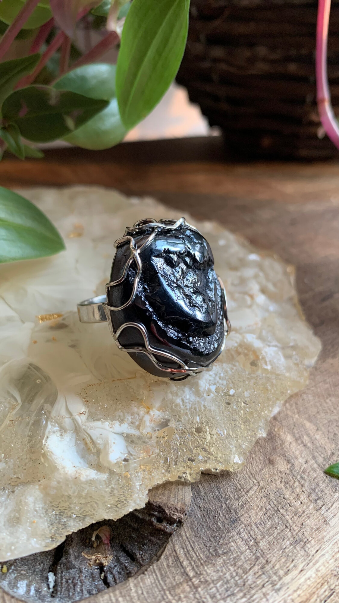 Кольцо наборное, гематит