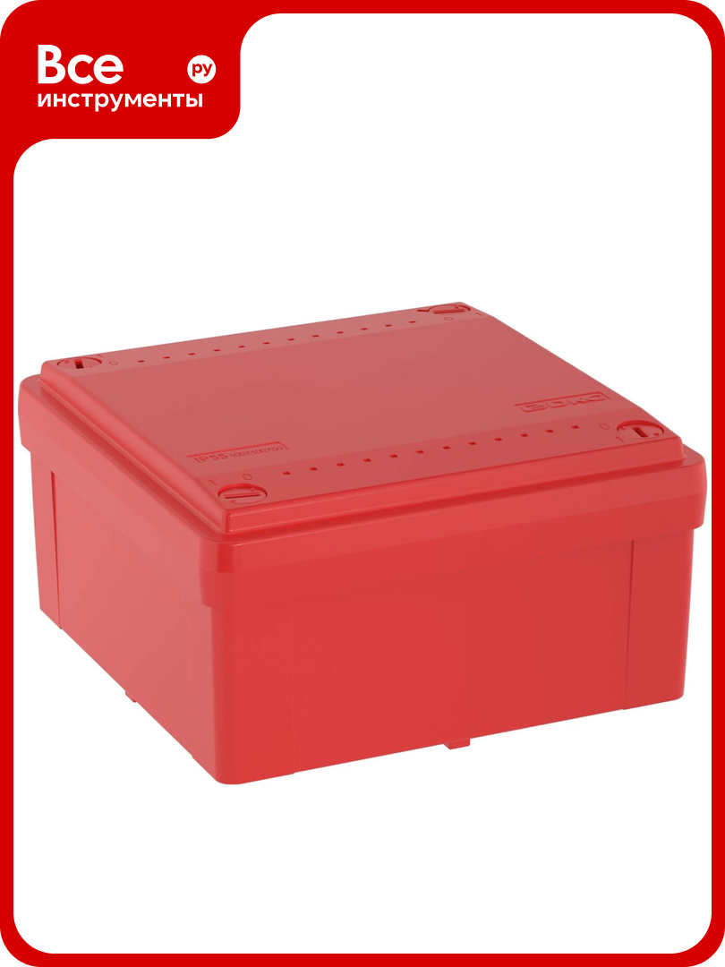 Коробка ответвит. с гладкими стенками DKC IP56 100х100х50мм цвет красный 1 ШТ 53811