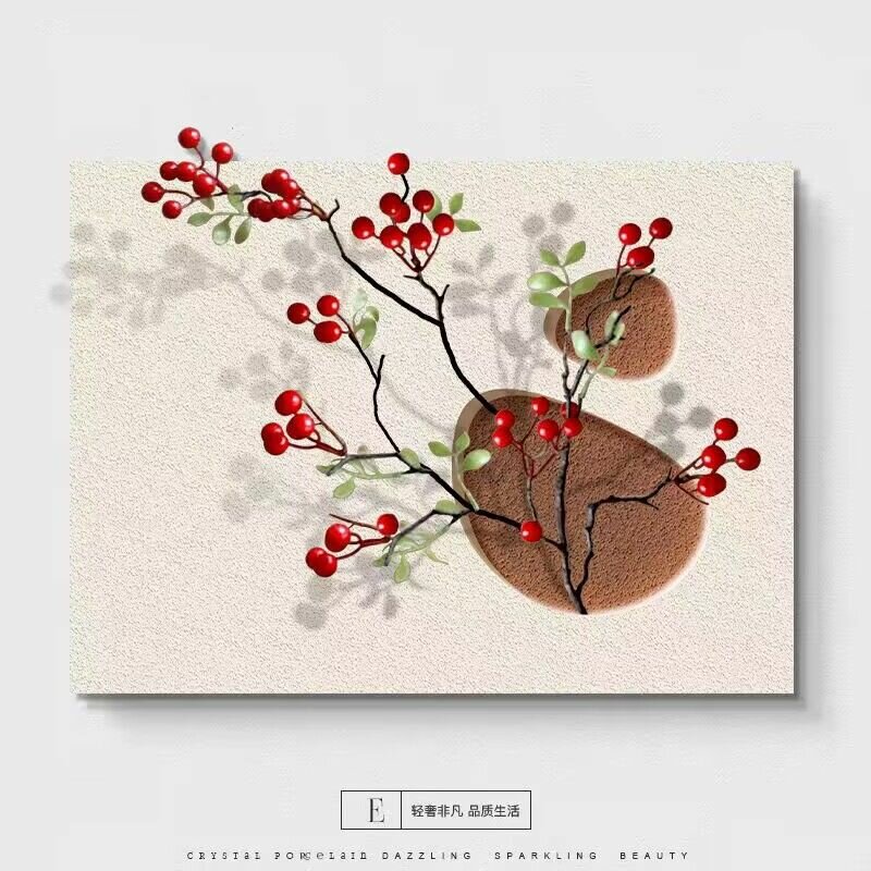 Кремовый стиль [Электрический счетчик] Зеленое растение Цветочная настенная живопись Декоративная картина Крышка распределительного короба для гостиной Подвесная картина