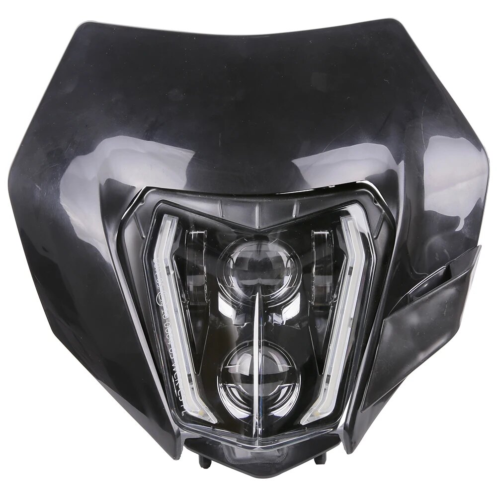 Светодиодная фара для KTM EXC EXC-F 125 150 200 250 300 350 400 450 500 XC-W XCF-W 2014-2023 Лампа Freeride для мотоцикла Черный, DRL Mask Black