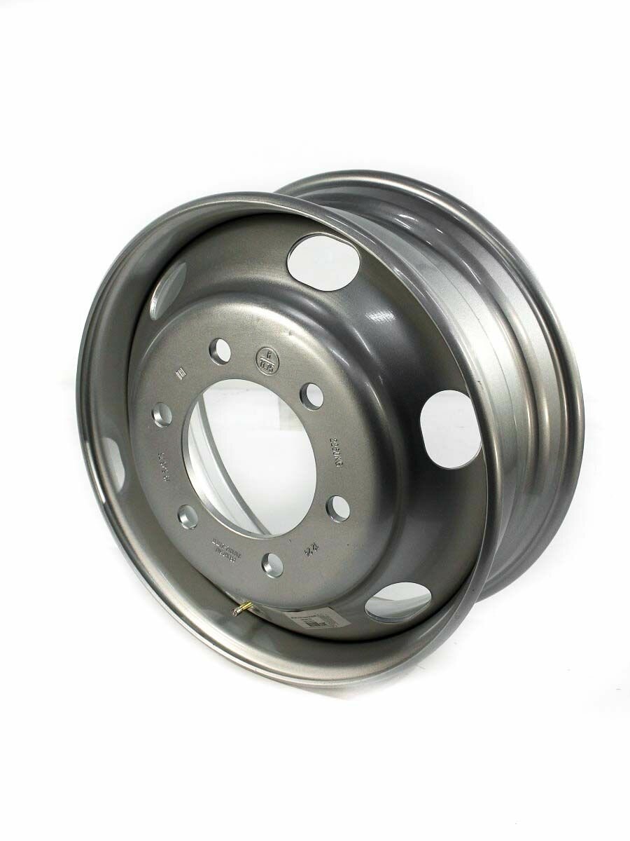 Диск колеса R19.5 ГАЗон Next, ПАЗ 3204, HYUNDAI HD120 (R19.5х6.75) серебристый металлик