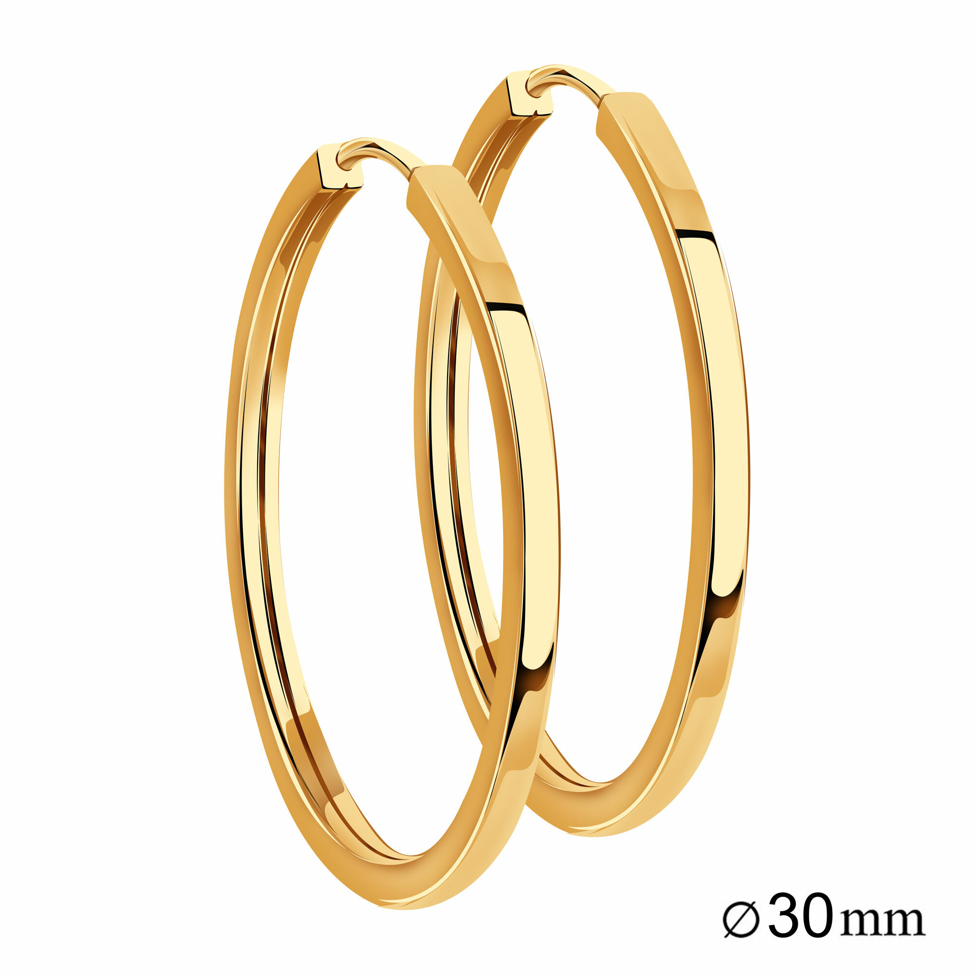 Серьги конго, красное золото, 585 проба