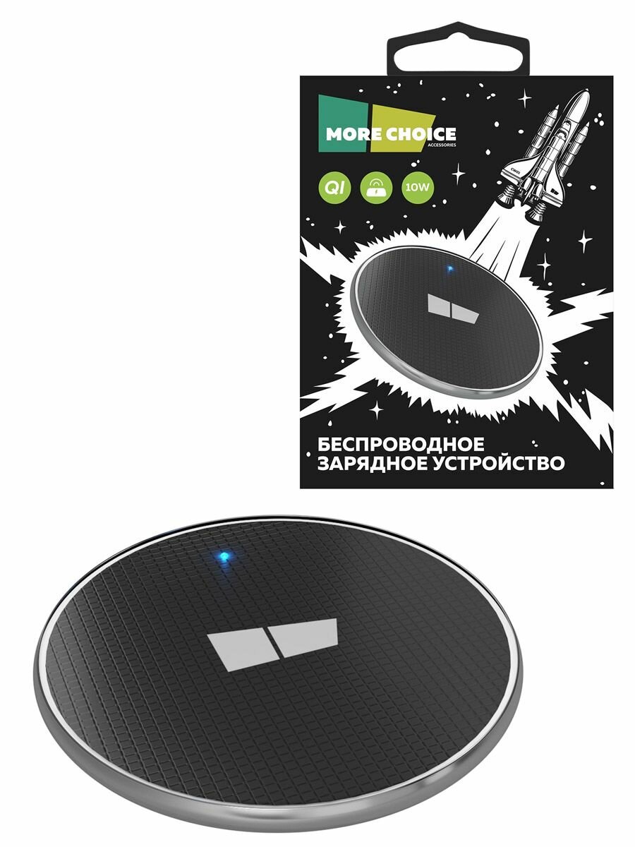 Зарядное устройство More choice беспроводное с кабелем, micro USB, 1 м, черное (CW01)