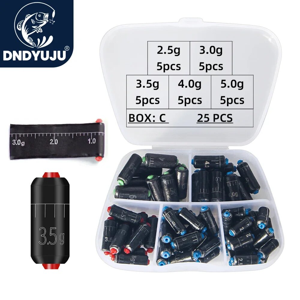 DNDYUJU Комбинированные грузила для рыбалки 1.5-5.0 г BOX-C