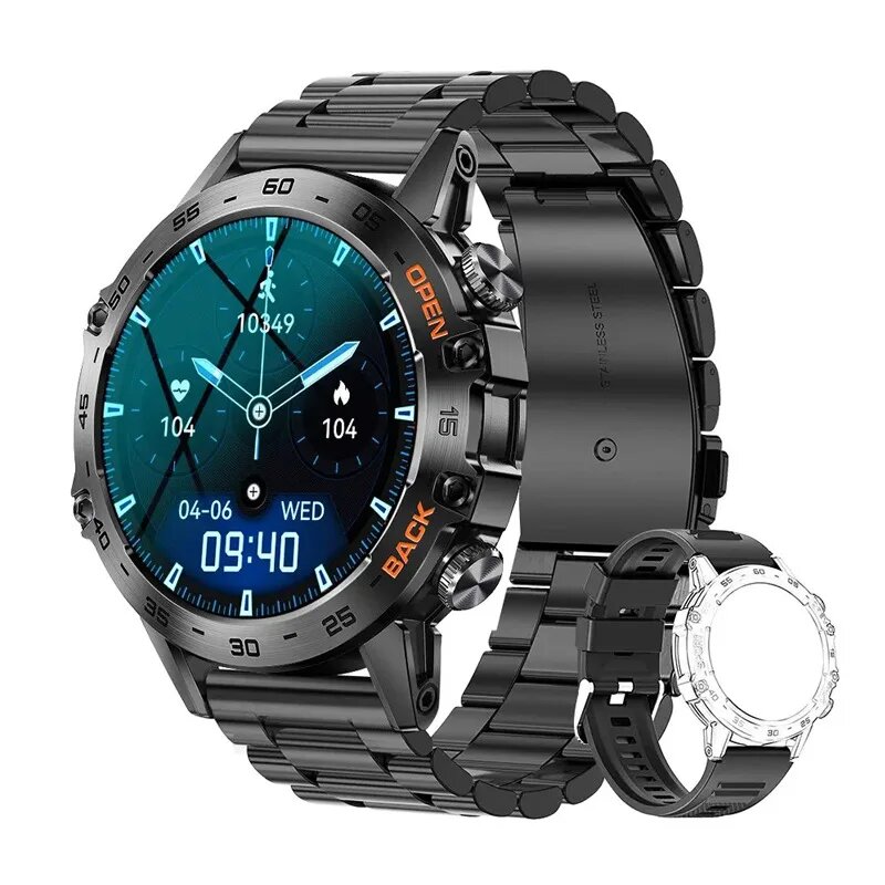 Smart Watch K52 Bluetooth Call 1.39inch IPS Big Screen 400mAh Long Standby Health Monitoring Outdoor Sport Men Women Smartwatch