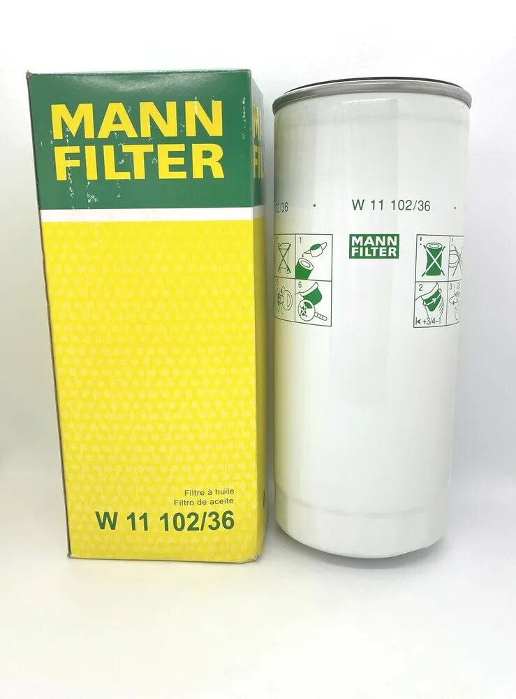 Фильтр масляный MANN FILTER W1110236 Подходит для: МАЗ, Renault Truck, Volvo Truck — фото 1