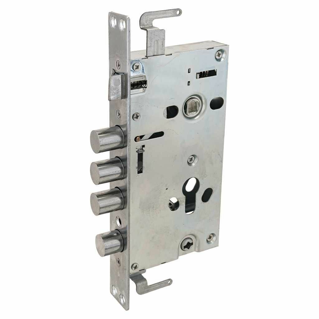 Врезной замок Стандарт ЗВ1-08A-B СТ для китайских металлических дверей, цилиндровый механизм, без ручки, цвет хром.
