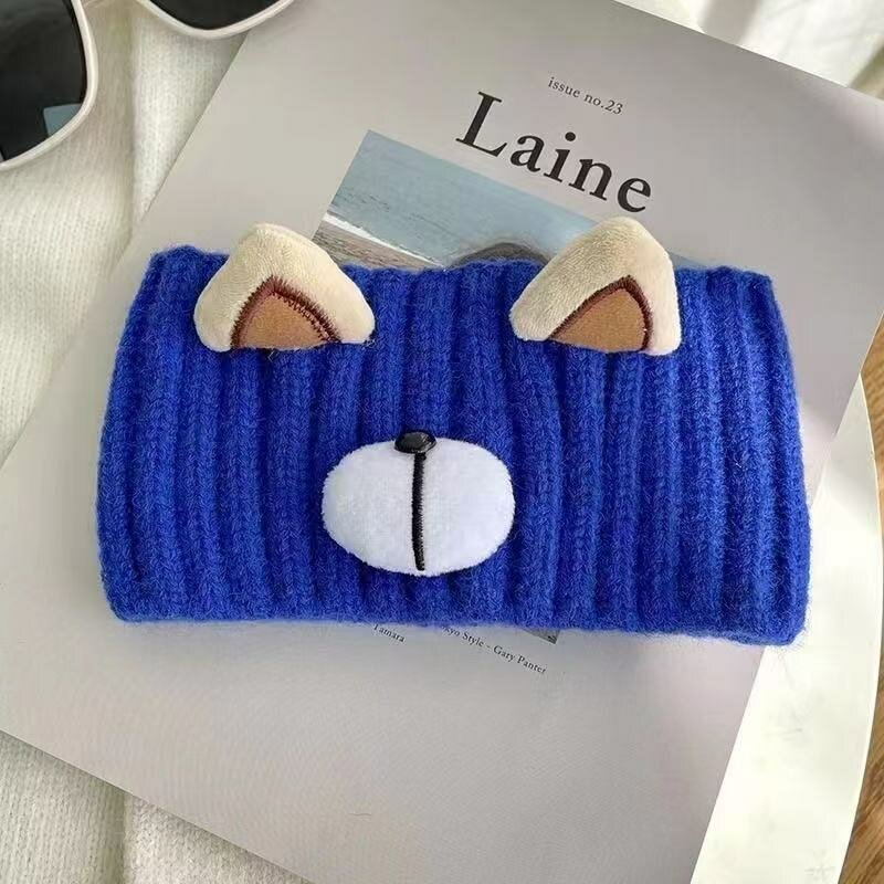 Новая вязаная шерстяная повязка на голову в стиле ретро в стиле «гусиные лапки», осенне-зимняя спортивная повязка для волос с широкими полями, черно-белые аксессуары для волос для женщин