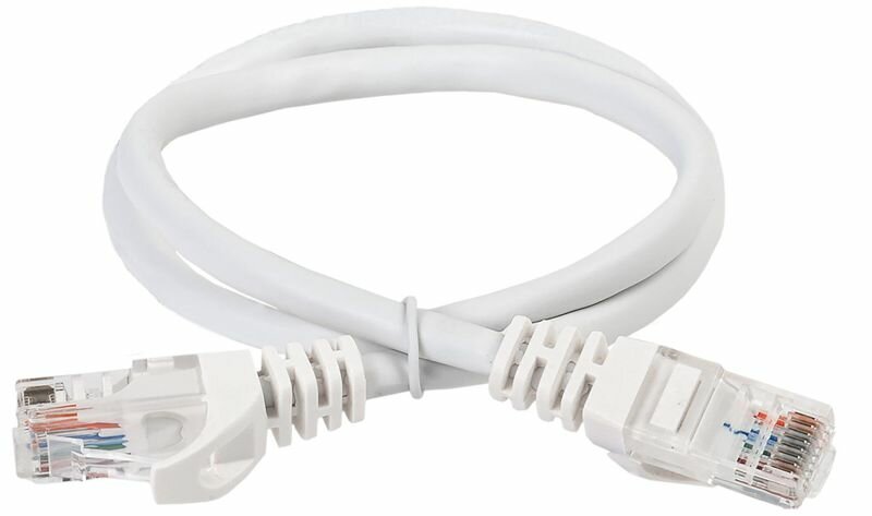 Патч-корд кат.5E UTP 1м бел. ITK PC08-C5EU-1M