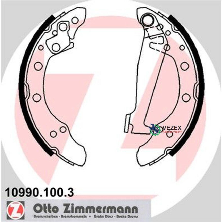 ZIMMERMANN 109901003 колодки барабанные ! задн. 200x40 \ Audi 100 1.9-2.0D <82/80 1.6-1.9D <89