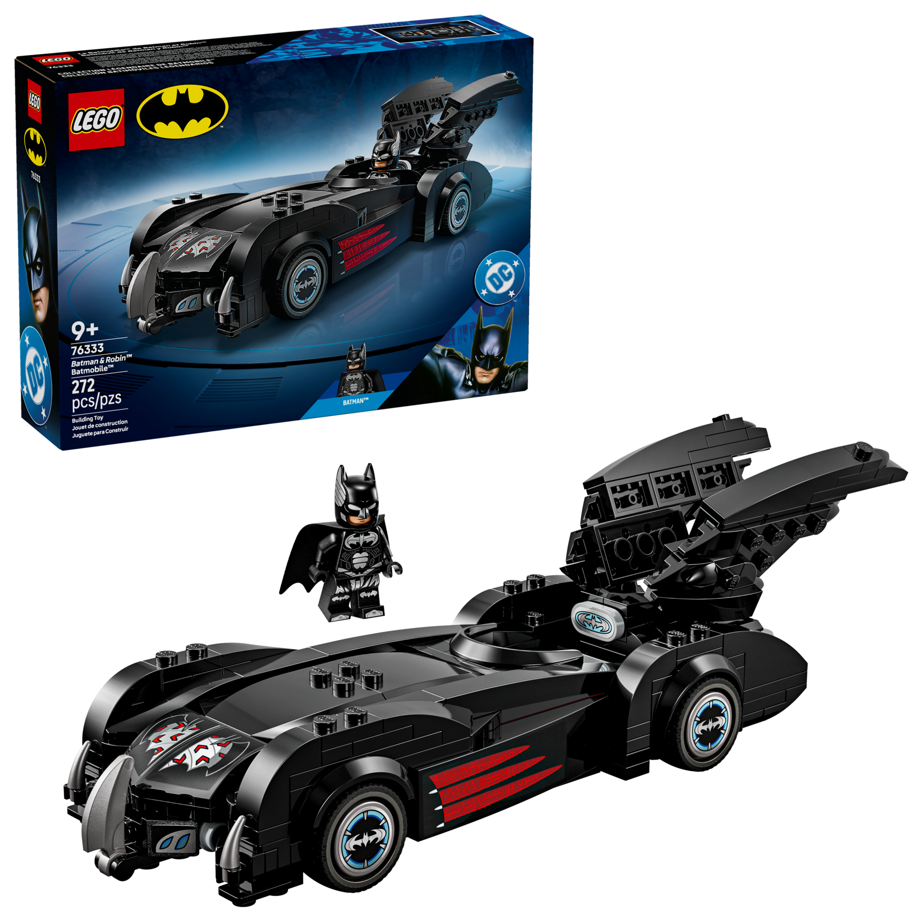 Конструктор LEGO DC Бэтмен и Робин Бэтмобиль 76333, 272 детали, от 9 лет