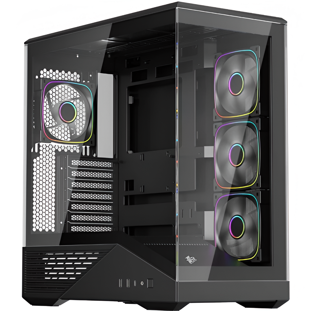 Корпус Midi-Tower 1STPLAYER GM7 ARGB Black (GM7-BK-3FN7R-1FN7)