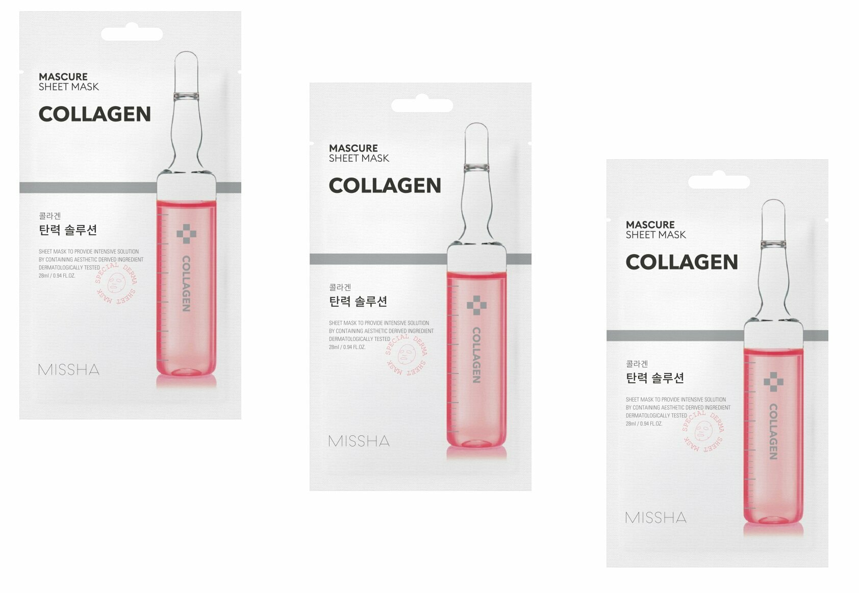 Маска Missha с коллагеном для эластичности кожи Missha Mascure Firming Solution sheet mask Collagen 28 мл 3шт