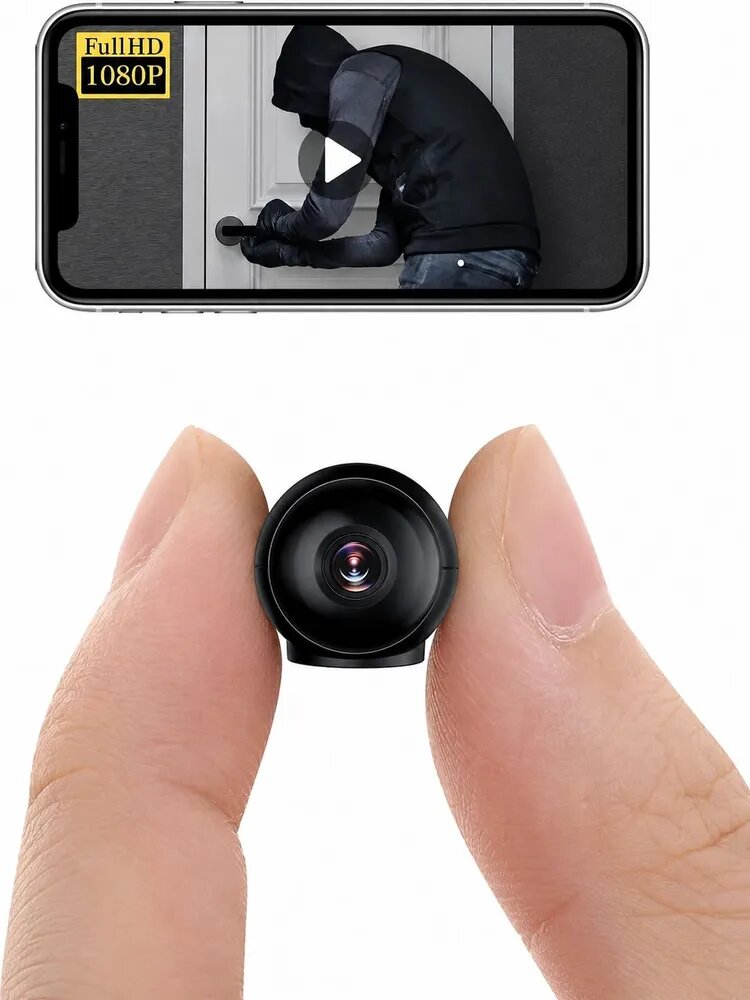 Сверхмини скрытая камера с поворотом 360 градусов ночное видение четкое изображение день и ночь защита от взлома