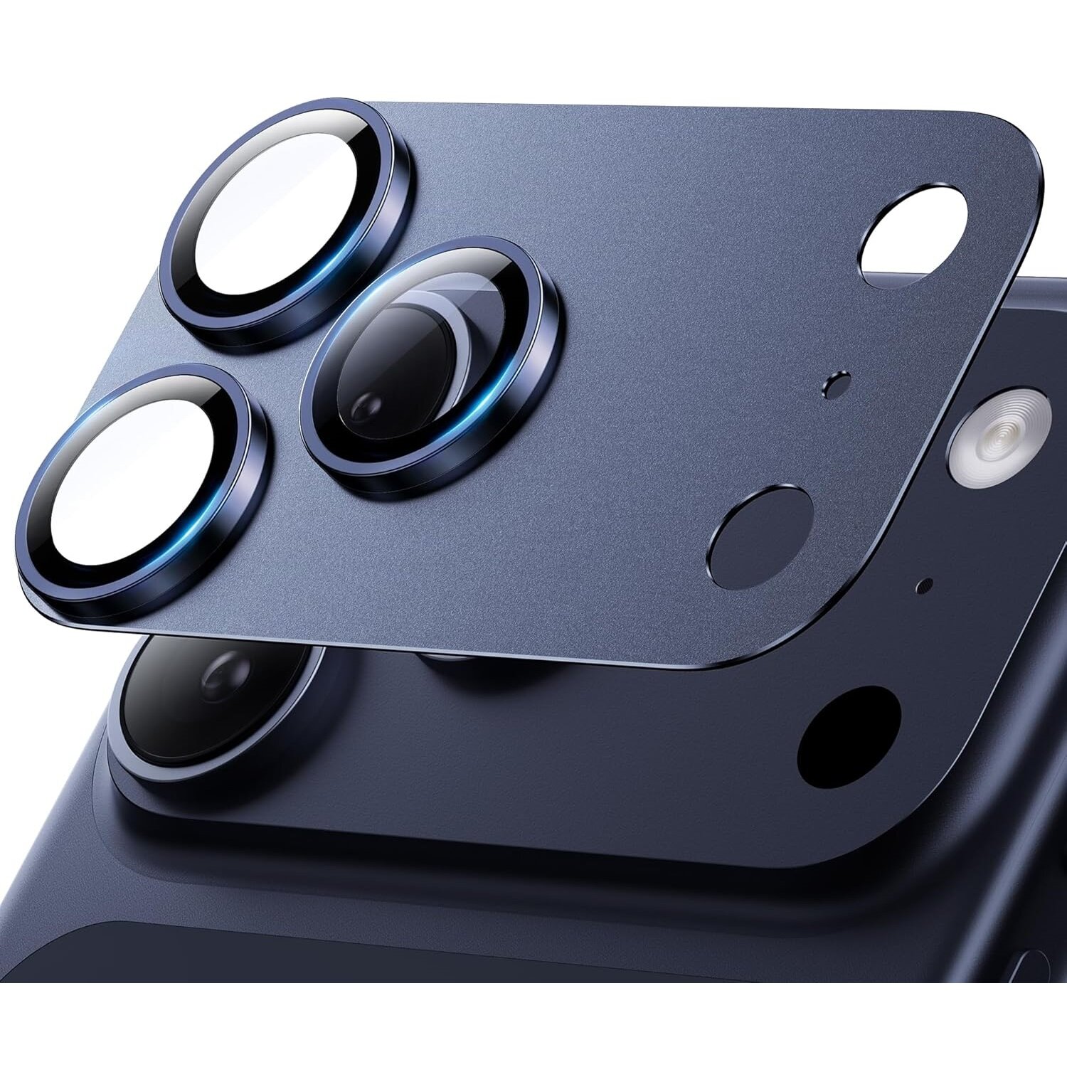Защита камер на металлической пластине для iPhone 17 Pro Max (6,9"), Supglass SG-36 All-in-One Camera Lens, 9H, Blue