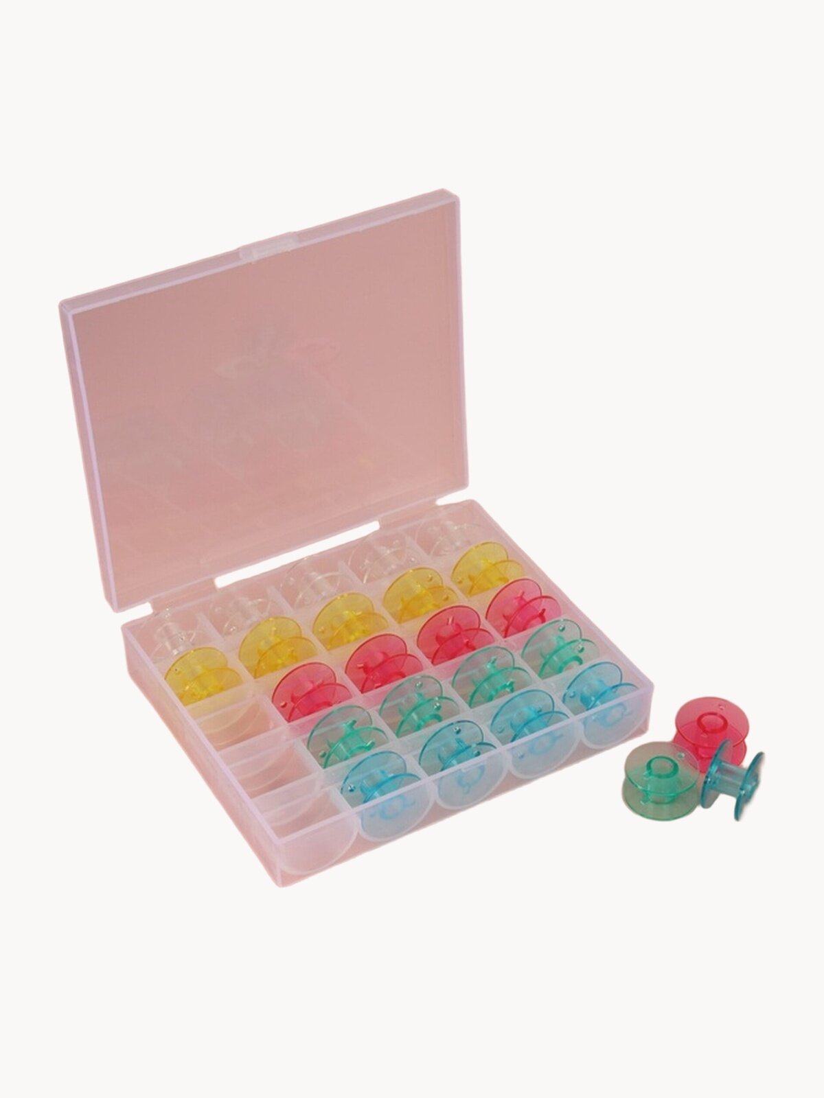 Набор шпулек в органайзере, d = 20 мм, 25 шт, цвет микс