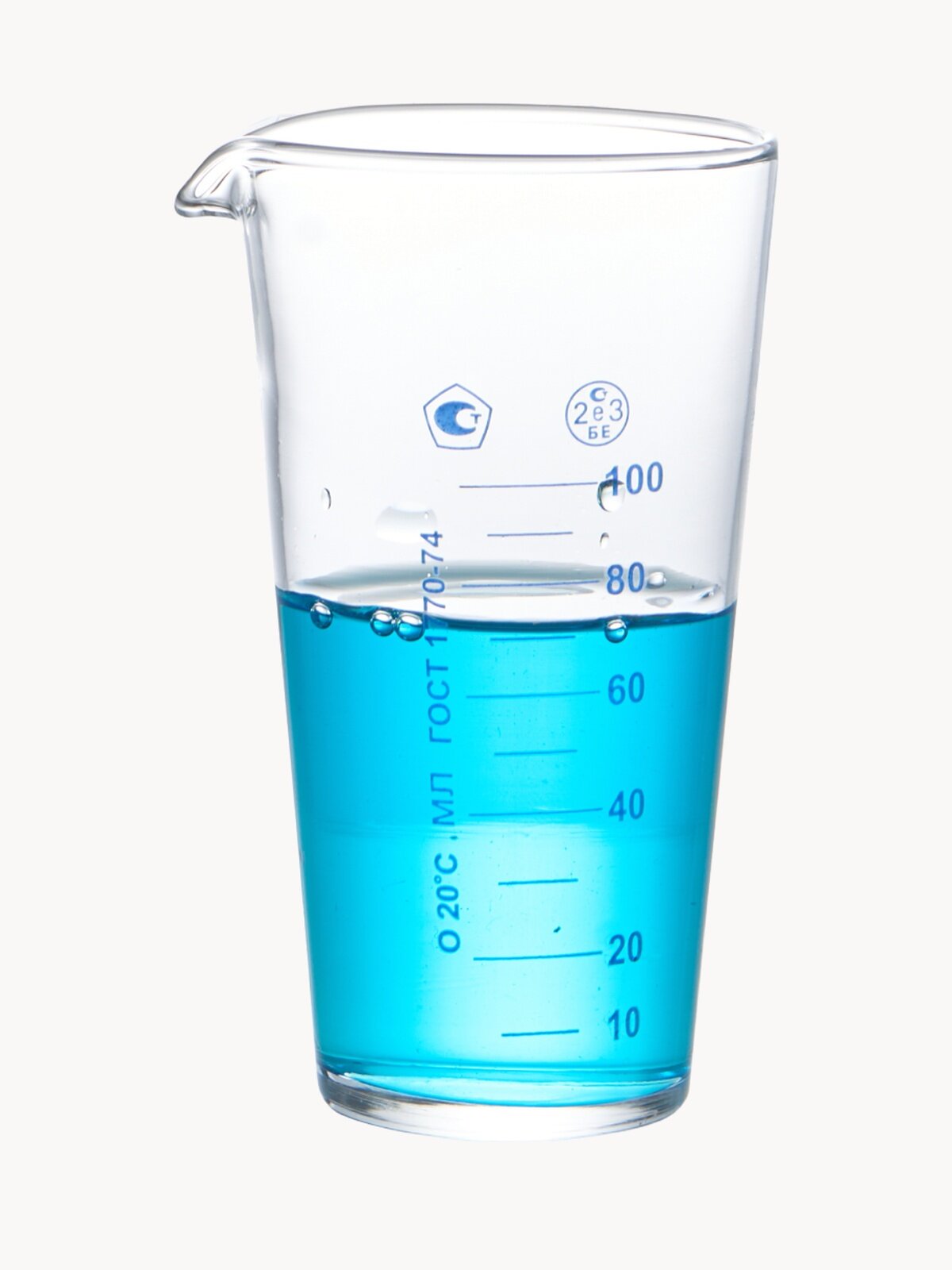 Мензурка 100мл, мерный цилиндр, из химико-лабораторного стекла, ГОСТ 1770-74