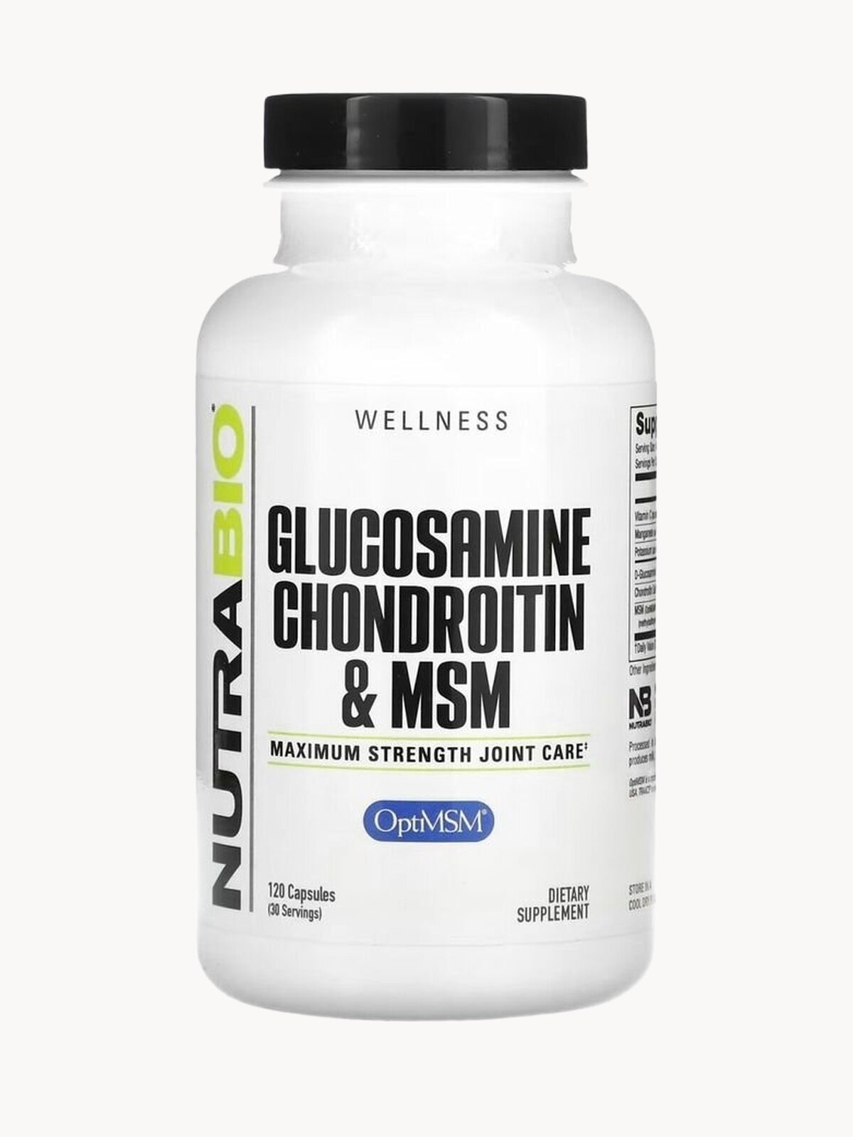 NutraBio Глюкозамин и Хондроитин 120 капсул для суставов и связок