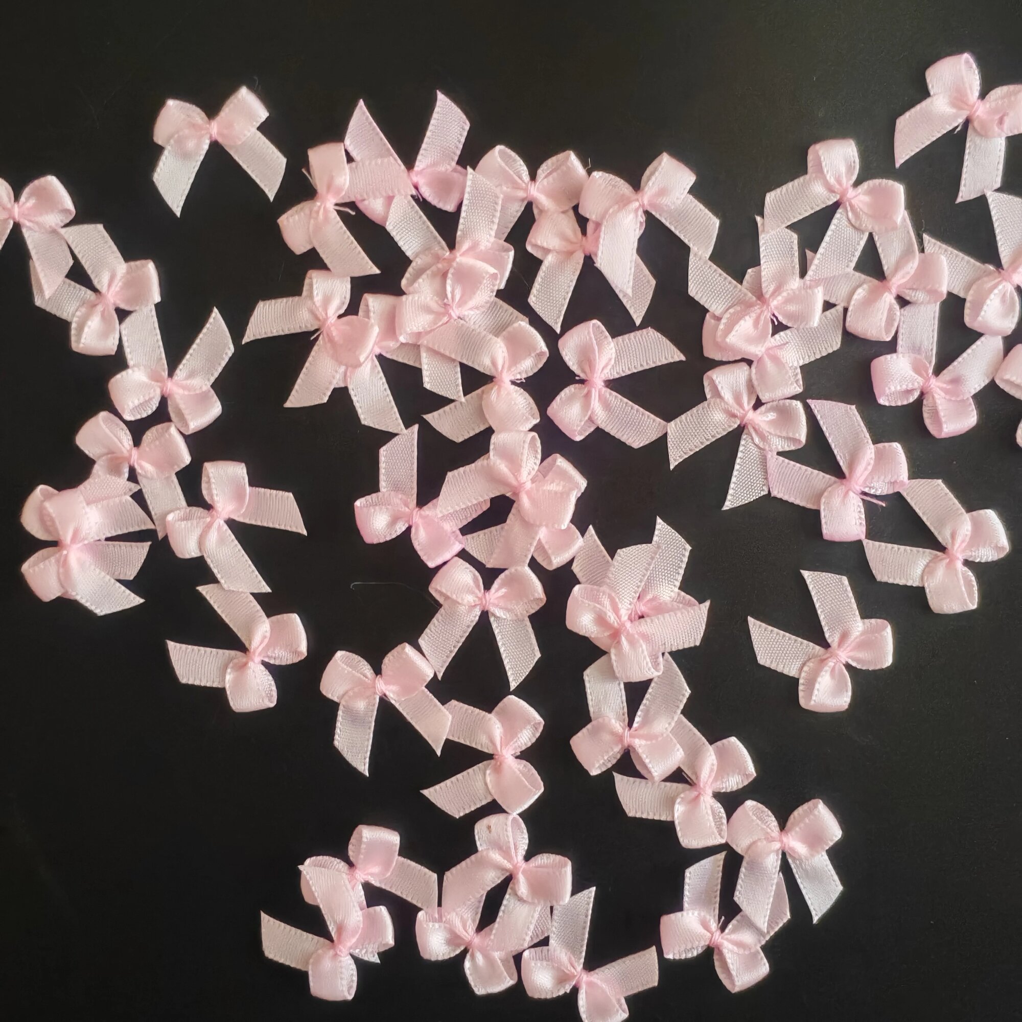 Мини-бантики из полиэстера для рукоделия 50 шт. Розовый, Pink