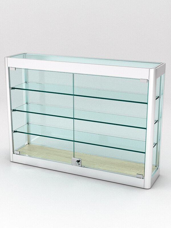 Витрина из профиля настенная "вайб ИКС" №3-3П-С-170 (задняя стенка Cтекло), Дуб Сонома