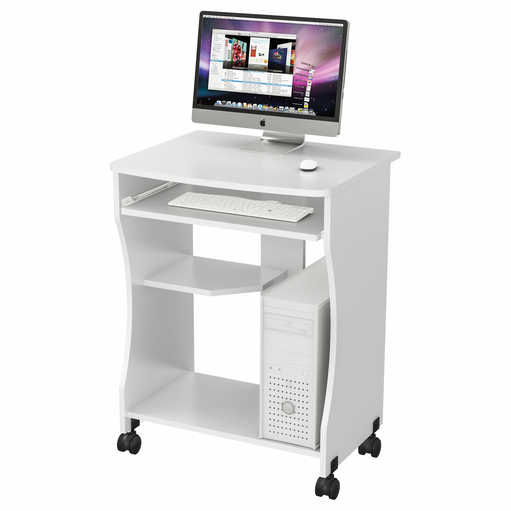 Компьютерный стол МагМебель Джаз-27 белый