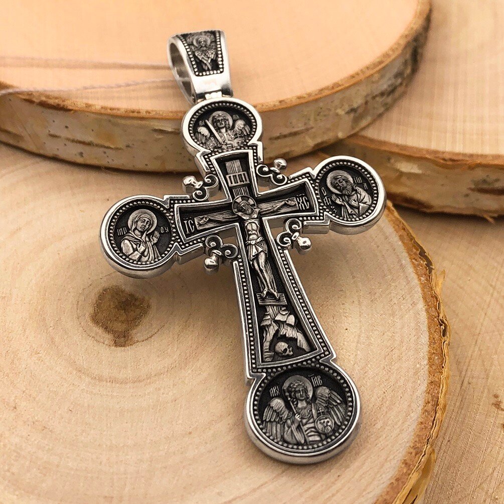 Крестик, серебро, 925 проба, оксидирование, чернение