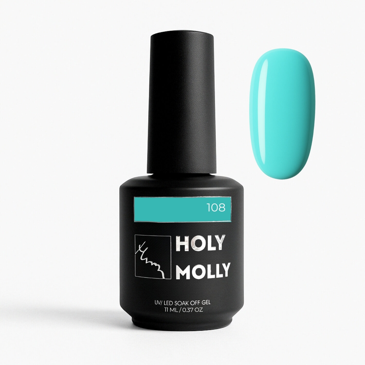 Гель-лак Holy Molly №108 11 мл ❗️ВНИМАНИЕ❗️СРОК годности 07.2026 классический бирюзовый, без эффектов