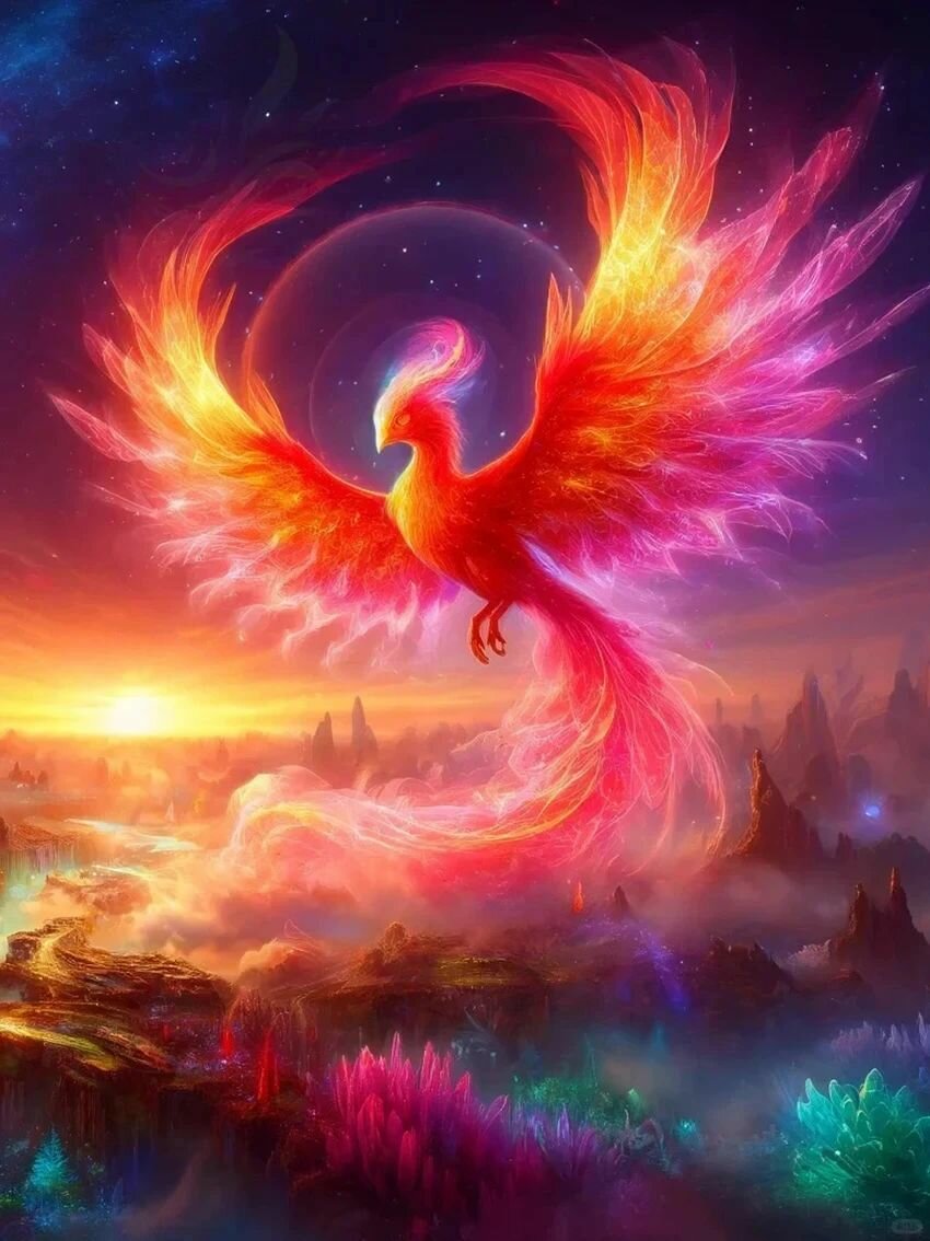 Алмазная картина "Король птиц в древней мифологии." алмазная огранка 40х50 см,40X50CM, белый