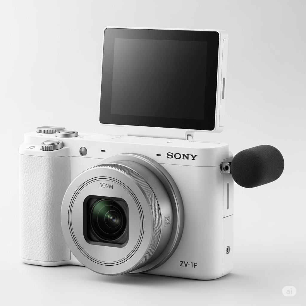 Sony ZV-1F Vlogging Camera – 4K Compact Digital Camera with Flip Screen, White