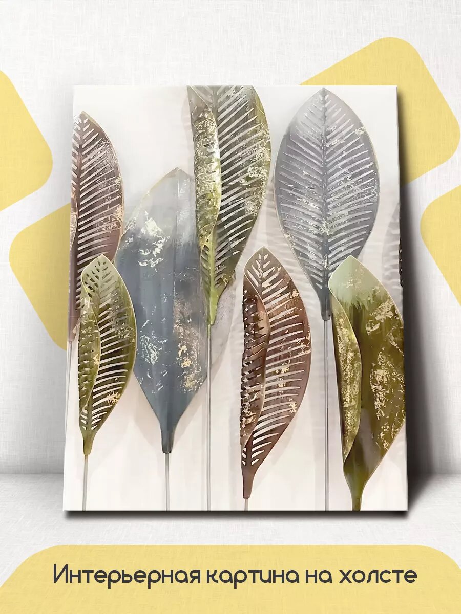 Картина на стену интерьерная Абстракция листьев 45x60 см