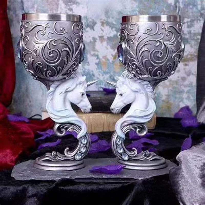 Кубок для вина "единорог" с черепом, европейский дизайн, 200 мл,1 пара