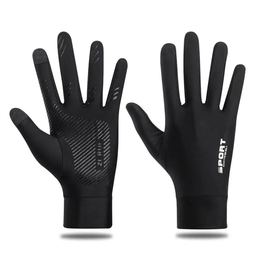 Летние солнцезащитные перчатки с УФ-защитой, дышащие тонкие митенки с защитой от M, Черный, Black