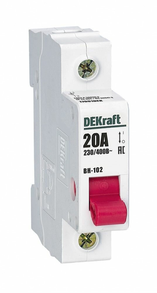 DEKraft Выключатель-разъединитель 1Р 20А ВН-102, 17001DEK