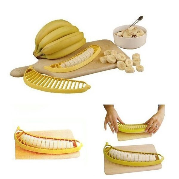 Кухонные принадлежности Банановый слайсер Банановый резак Измельчитель для фруктового салата Измельчитель для мороженого Кухонный инструмент для фруктов Аксессуар для салата