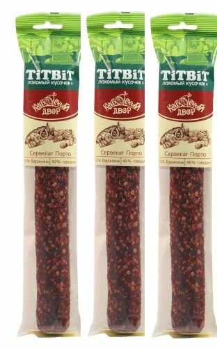 TiTBiT Лакомство для собак Колбасный двор Сервелат Порто 270г (3шт)