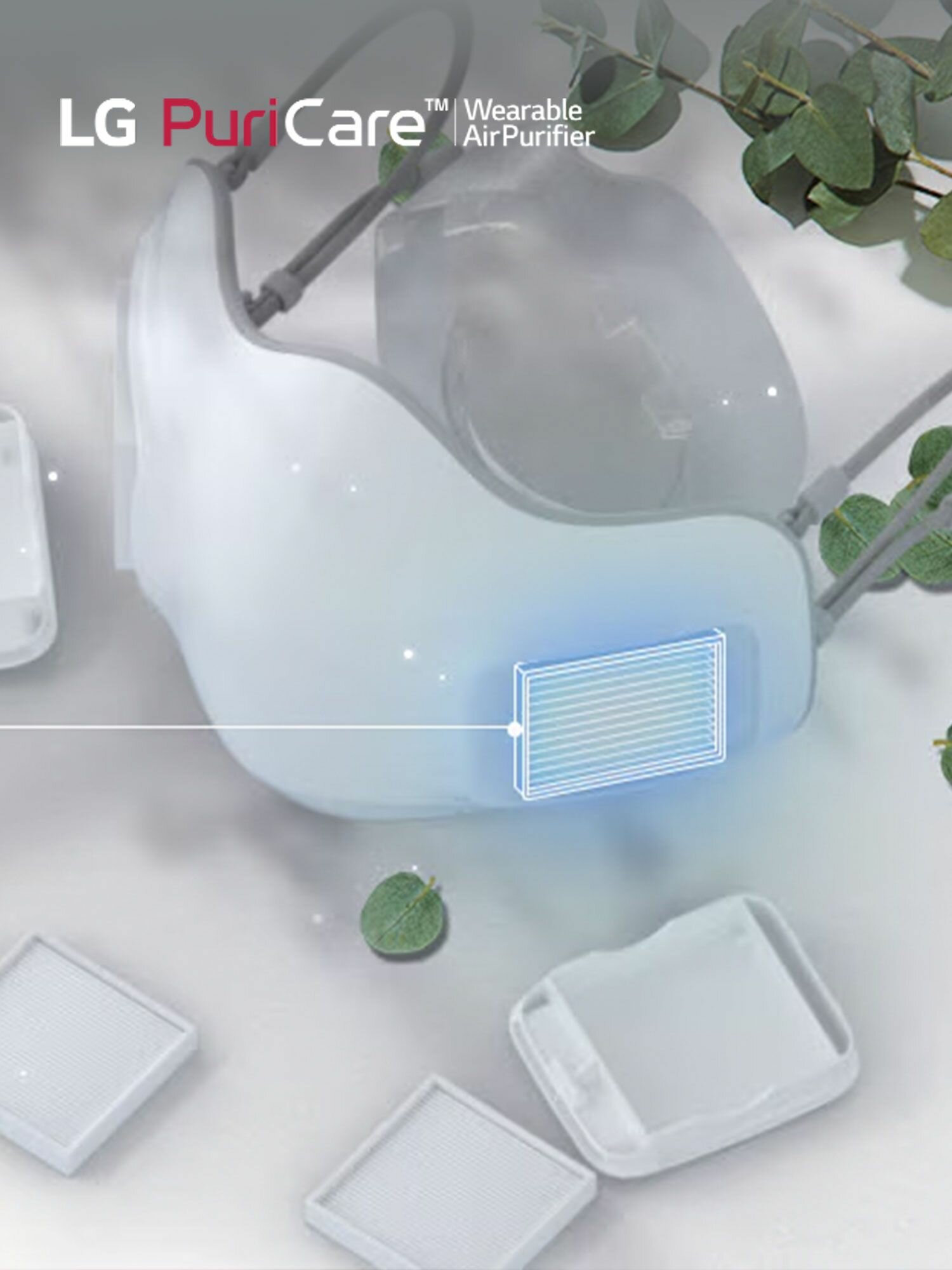 Оригинальные HEPA фильтры для индивидуальной маски LG, комплект 2 шт, универсальный для масок AP300AWFA. AERU и AP551AWFA. AERU